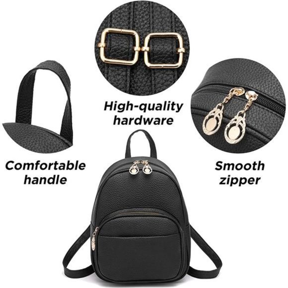 Bags | Little Backpack Bag Small Size Purse Vegan Leather Pink | Poshmark